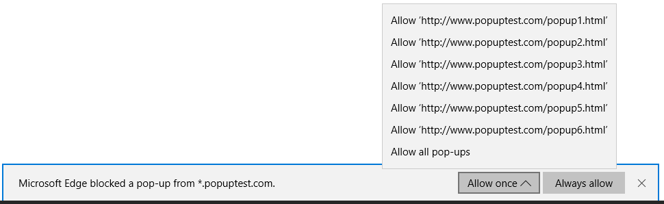 Allowing pop-ups in Windows Web Browsers