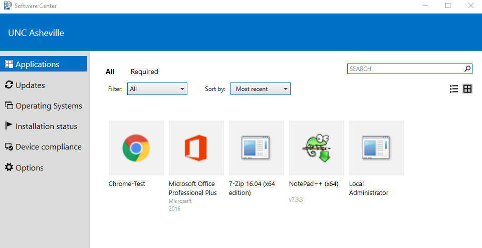 Installing Software and Updates via Software Center