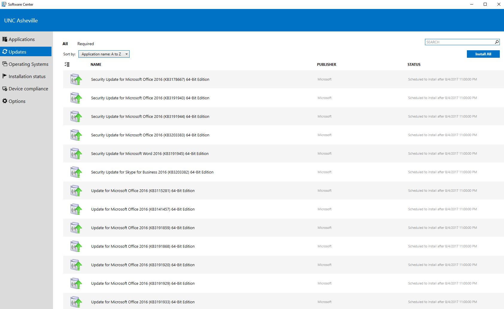 Installing Software and Updates via Software Center