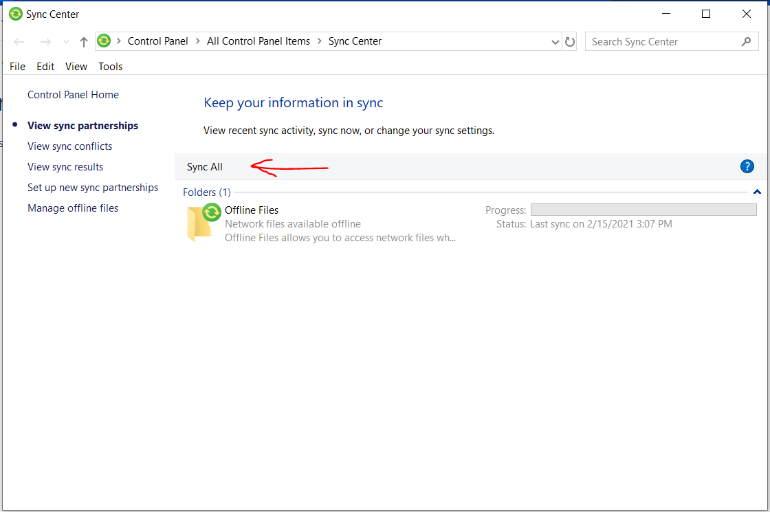 Sync Center - sync files without errors or conflicts